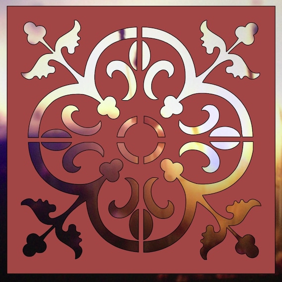 Retro Moroccan Tile Stencil | Etsy