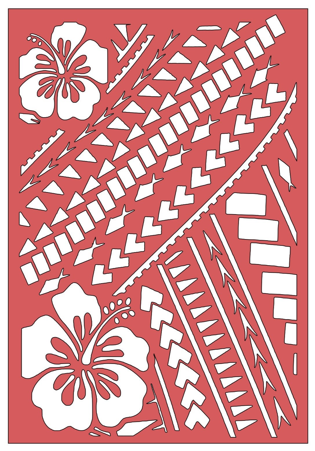 Samoan Hibiscus Fabric Stencil - Etsy