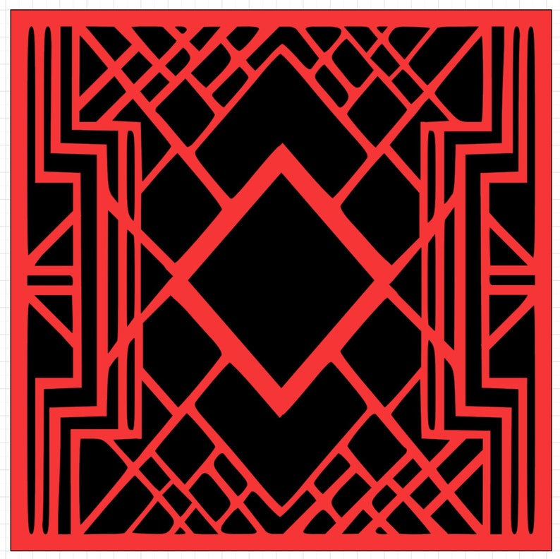 Art Deco Square Stencil - Etsy