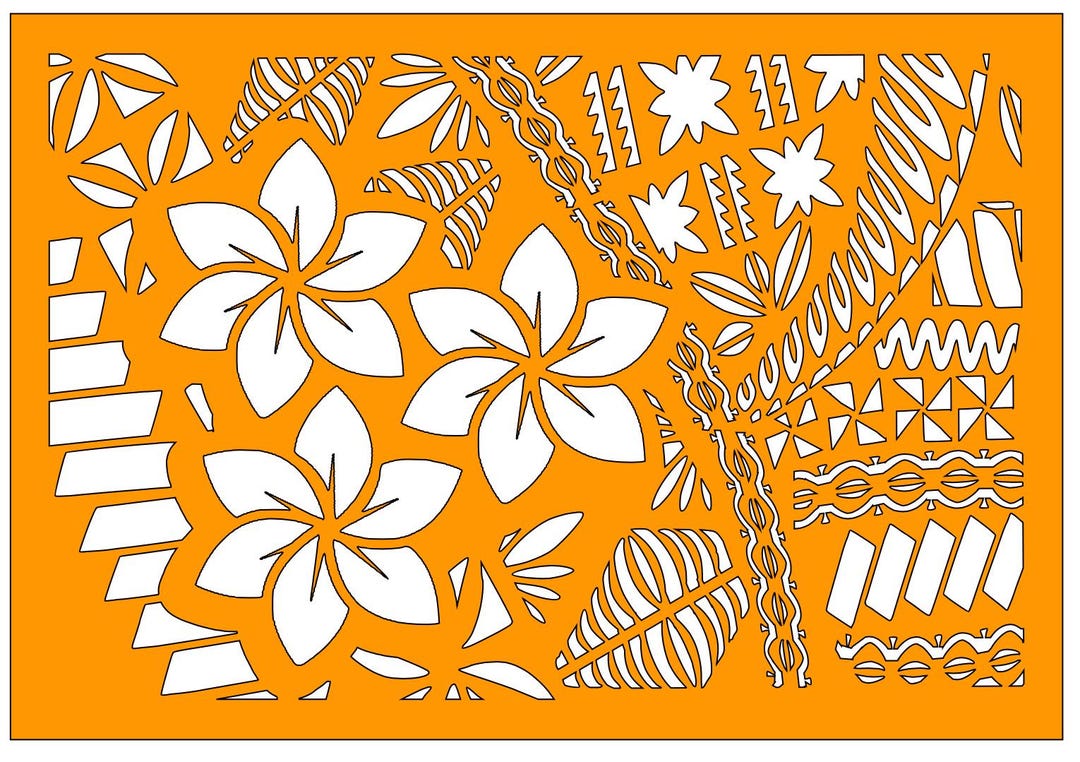 Fijian Frangipani Stencil - Etsy