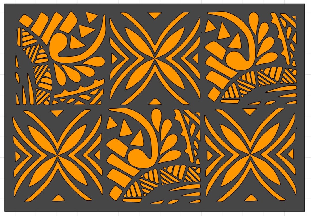 Polynesian Patchwork Stencil - Etsy