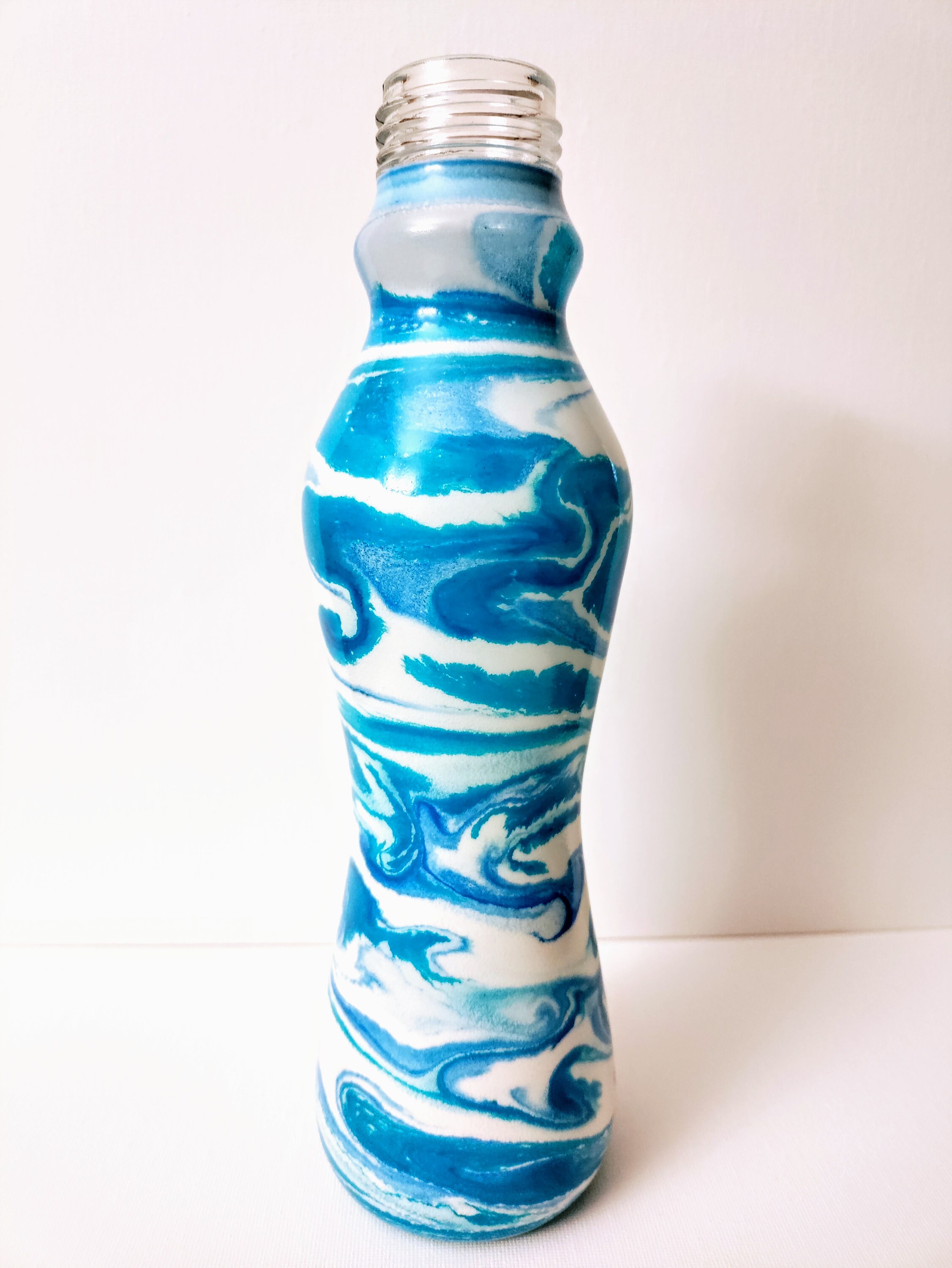 Vase Blue and White Resin Vase Glass Vase 9.5 Inch Vase - Etsy