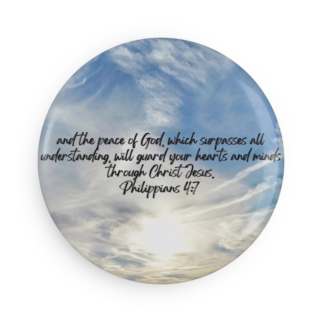 10 Piece Round Magnets, Scripture Magnets, Philippians 4:7, Christian ...