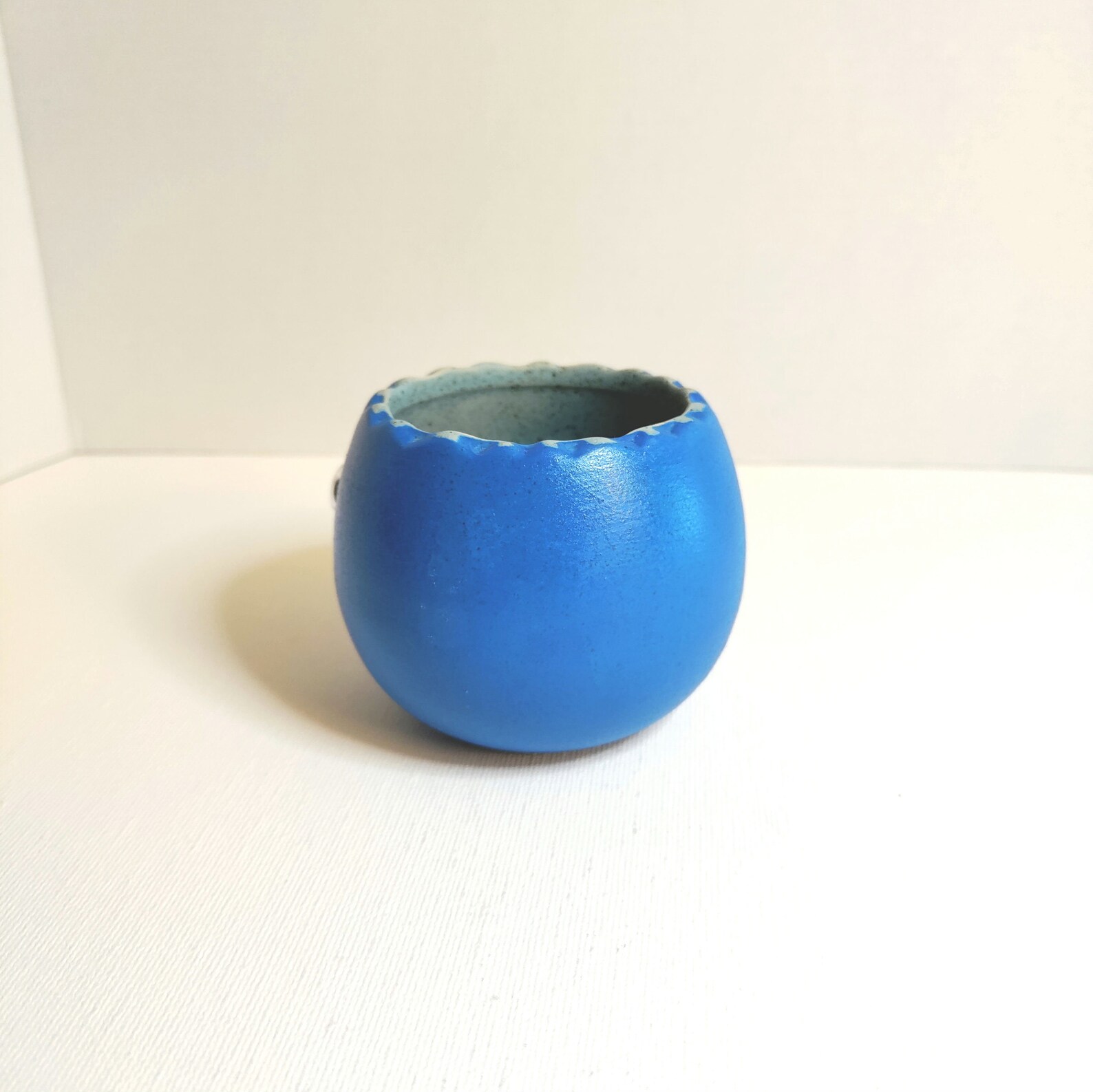 2.75 Inch Blue Succulent Pot With Googly Eyes. Blue Hand Painted ...
