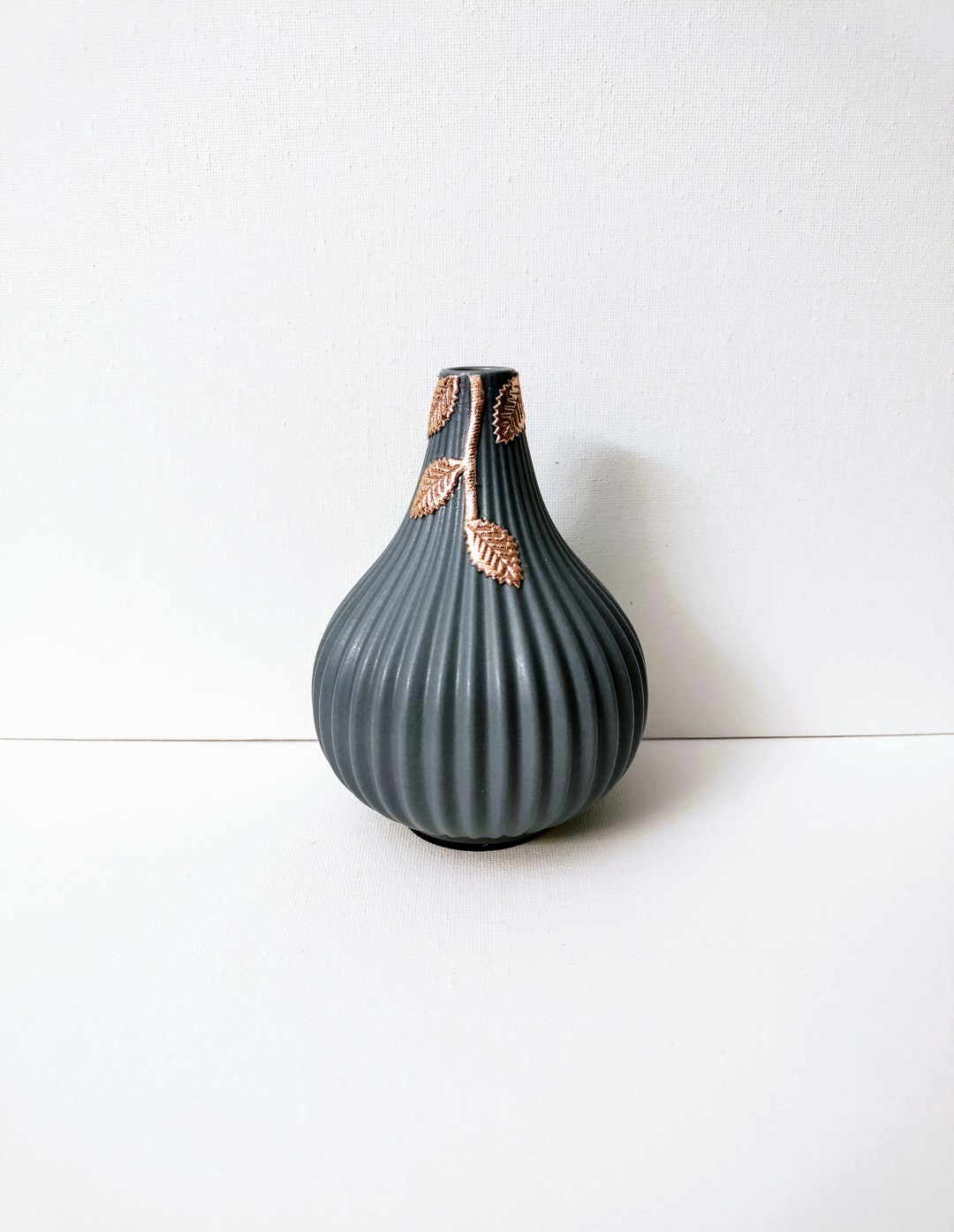 Bud Vase, Gray, Grey Bud Vase, Rose Leaf Vase, Small Gray Boho Vase ...