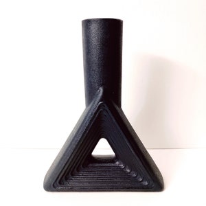 8 Inch Hand Painted Ceramic Triangle Shaped Vase, Dark Midnight Blue ...