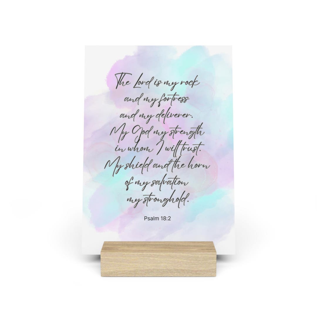Christian Art, Psalm 18:2 Giclée Print Gallery Board With Wooden Stand ...