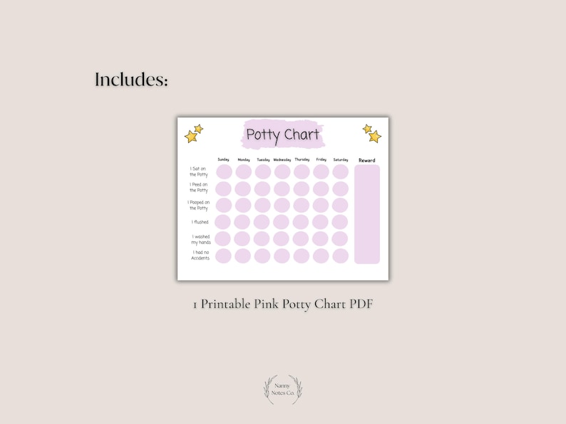 Pink Potty Training Chart Printable for Toddlers | Reward Sticker Chart ...