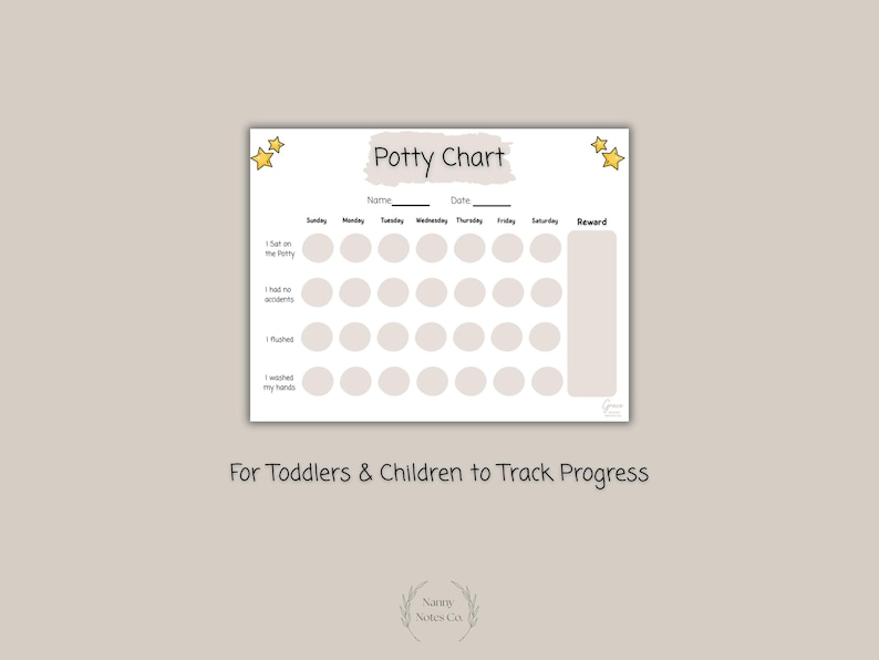Potty Training Chart Bundle: Tracker, Tips Sheet (PDF) - Etsy