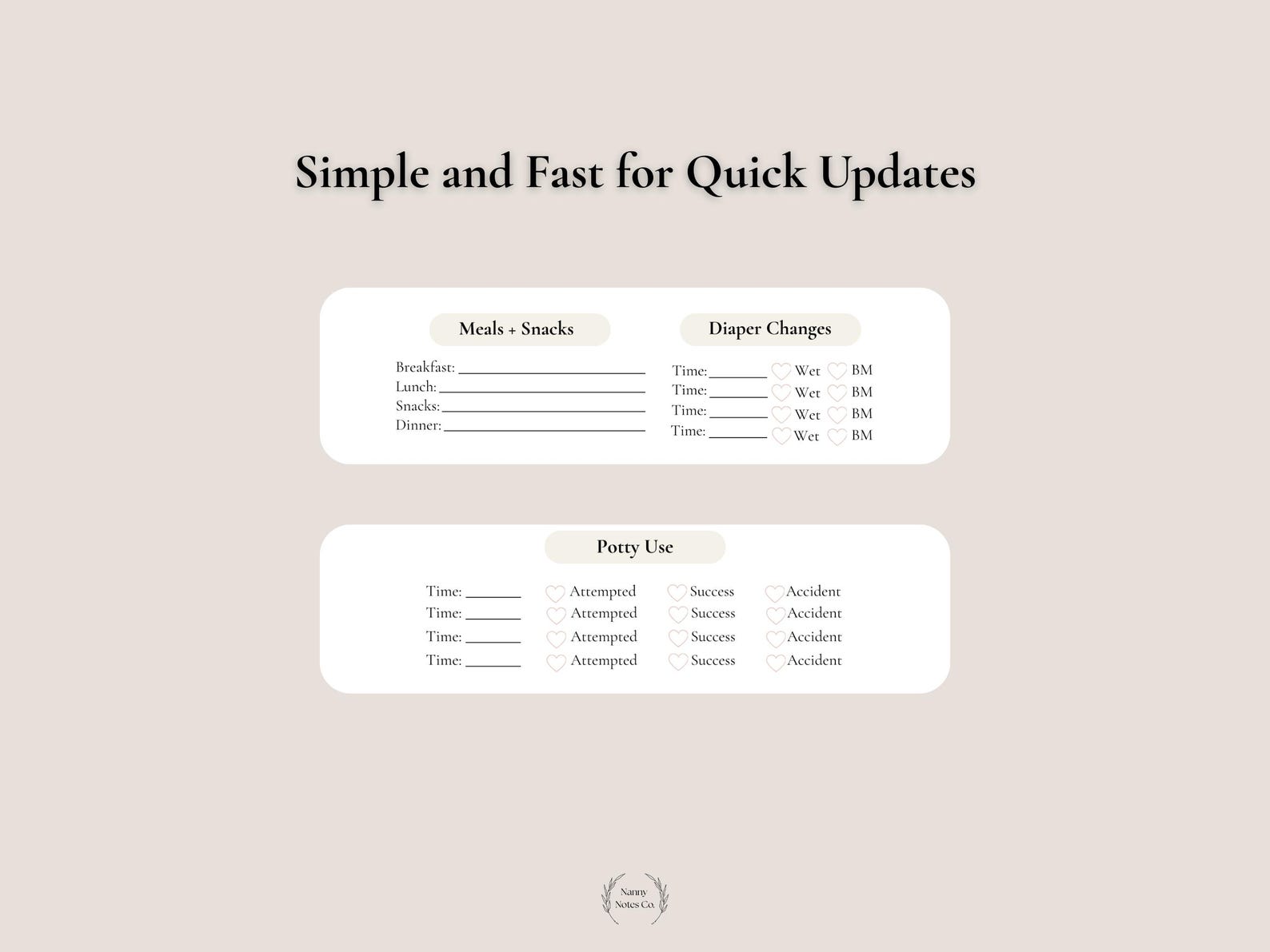 Daily Toddler Log Printable | Nanny Daily Report Sheet | Toddler Daily ...