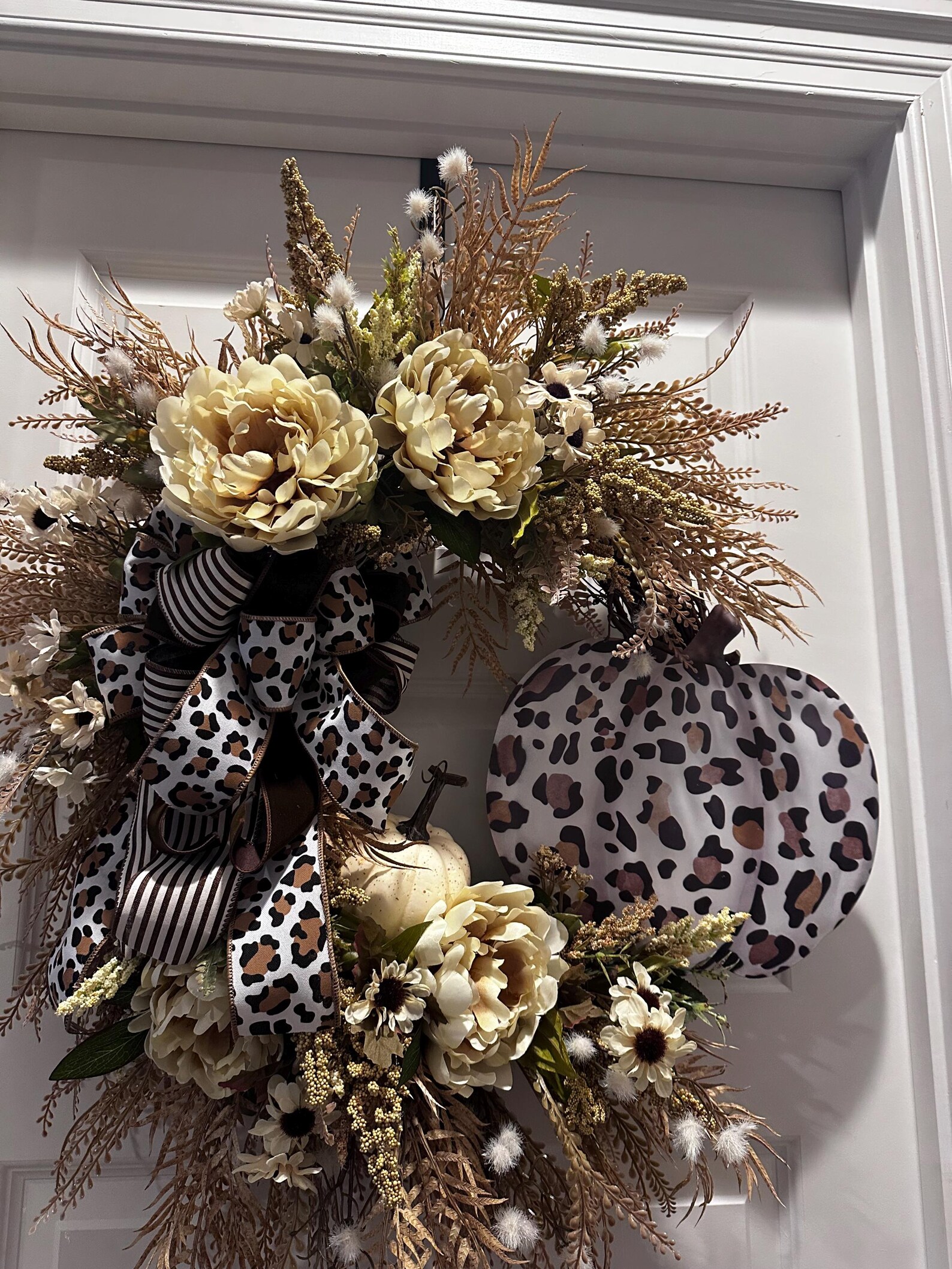 20" Round Leopard Print Fall Wreath - Etsy