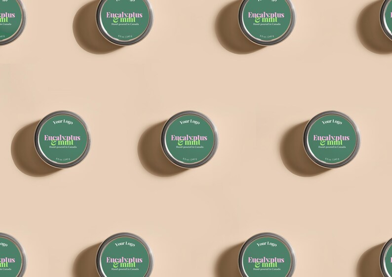 Editable Candle Label Template Canva Round Labels for Small Candle ...