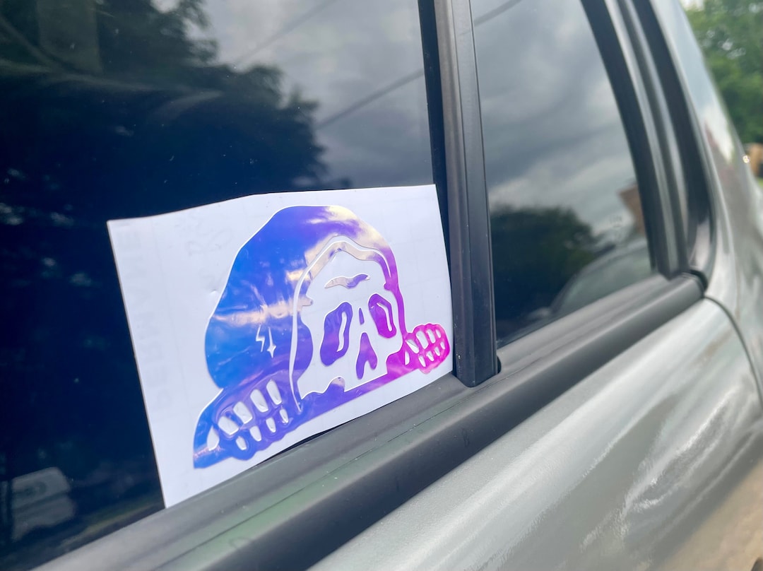 Holographic Car Decal, Jdm, Peeper Sticker, Skeleton Car Decal ...