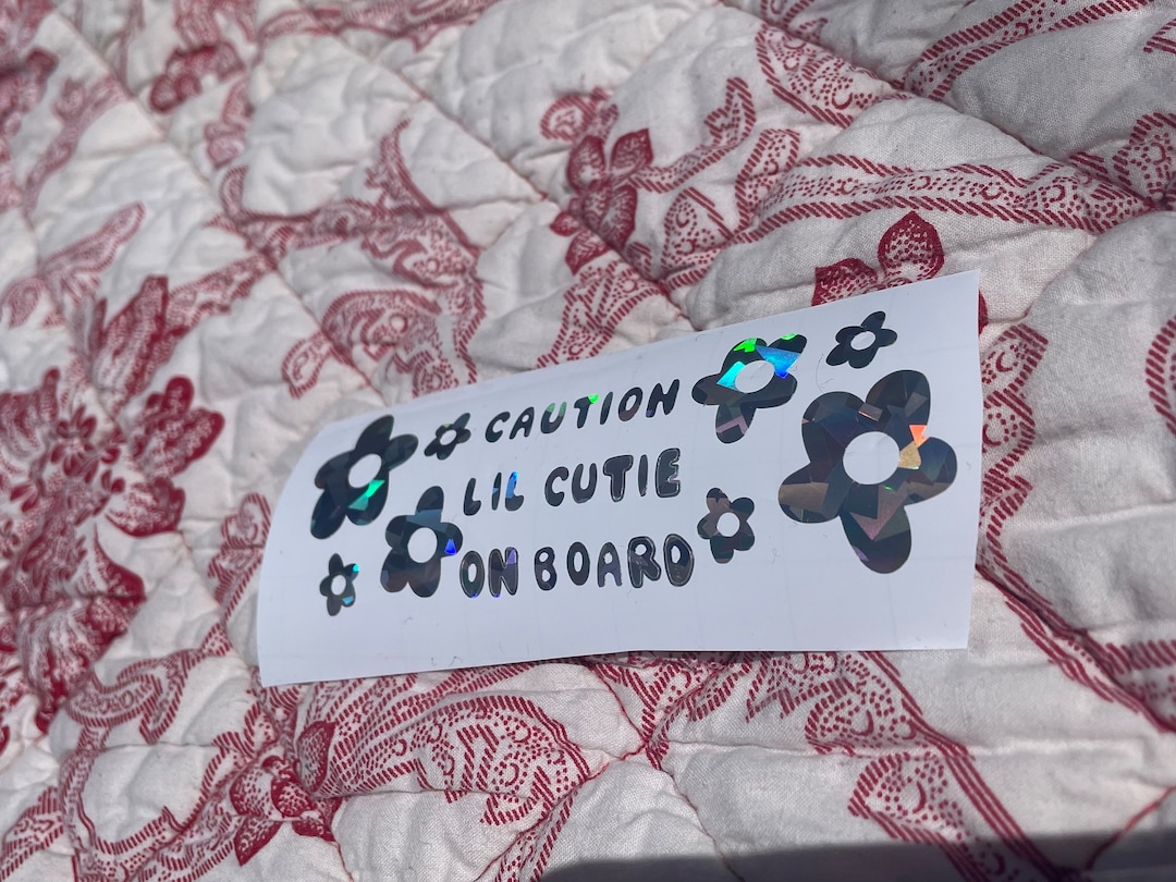 Caution Care Decal, Caution Baby on Board Bumper Sticker, Cutie Car ...