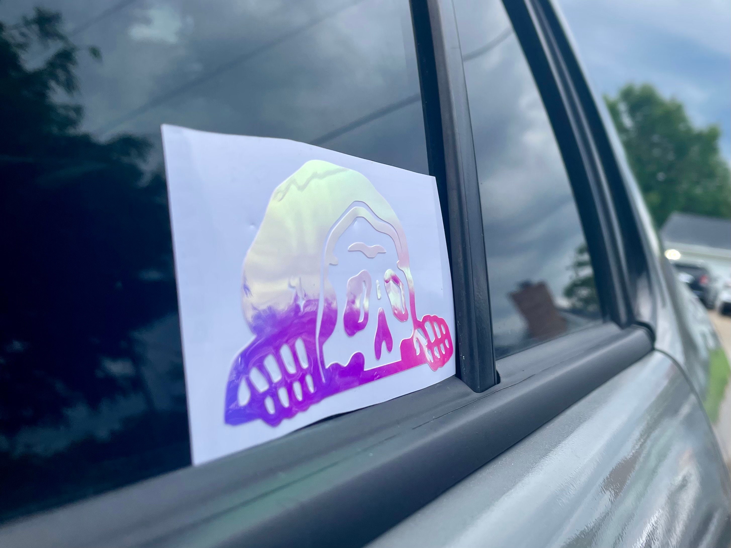 Holographic Car Decal, Jdm, Peeper Sticker, Skeleton Car Decal ...