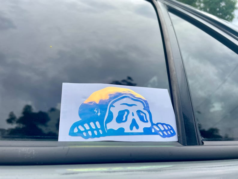 Holographic Car Decal, Jdm, Peeper Sticker, Skeleton Car Decal ...