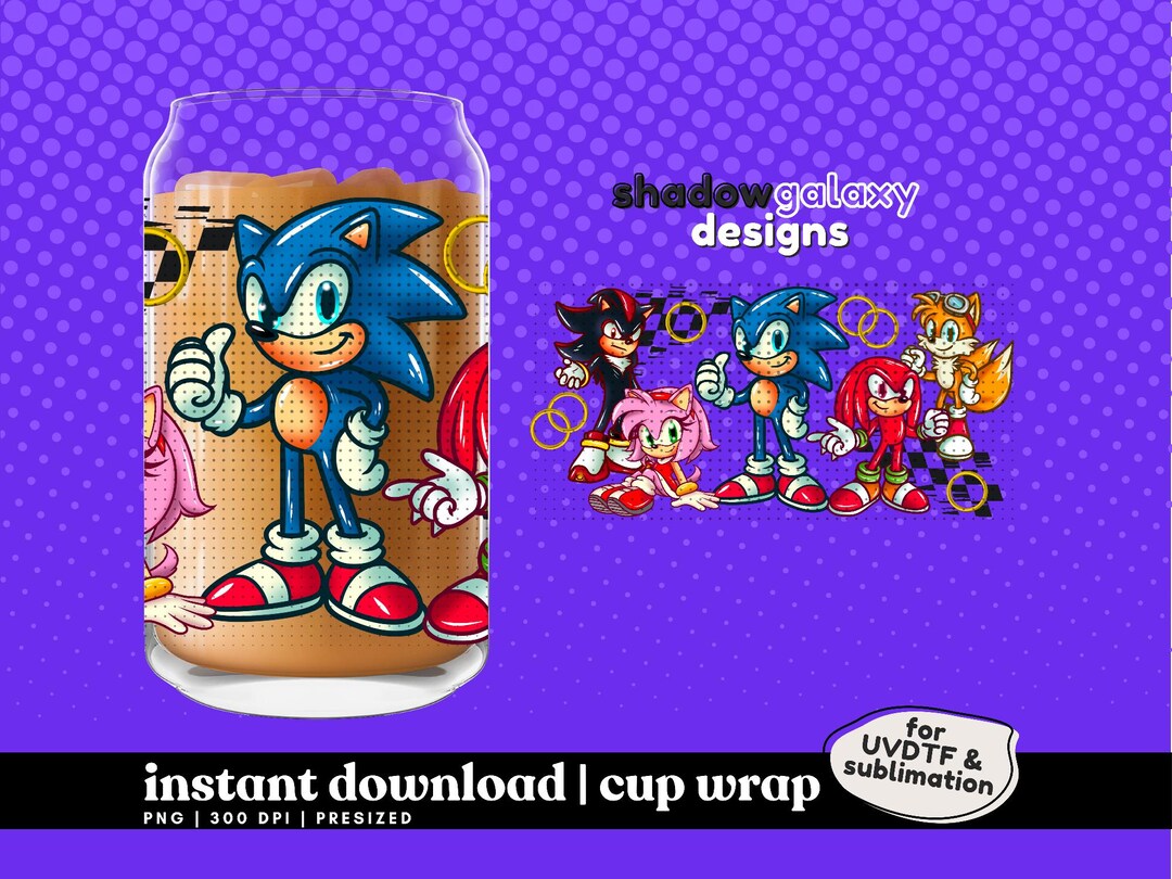 Cartoon Fast Pals - Digital 16oz Cup Wrap Libbey Glass Can Tumbler PNG ...