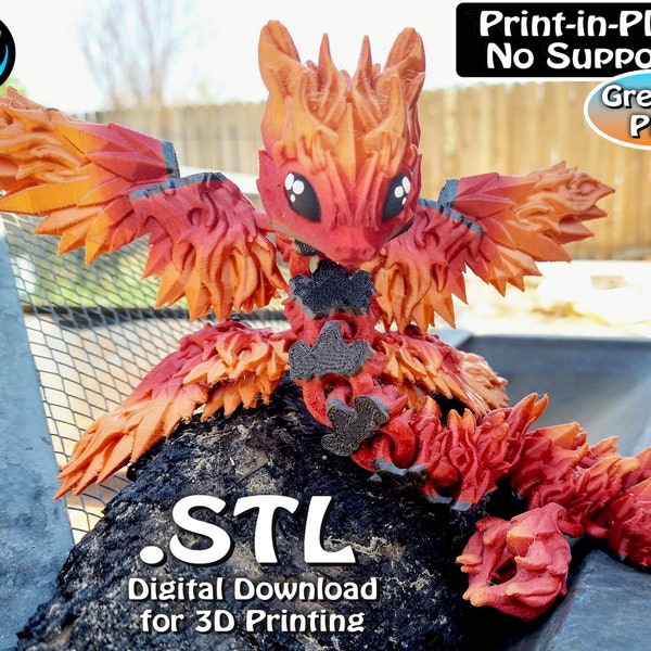 Fire Dragon Sprite 3d - Etsy