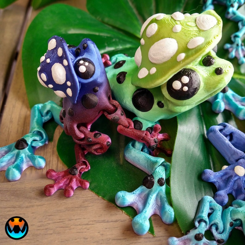 Mushroom Frog STL Print Files, Articulating Flexi Wiggle Pet, Print in ...