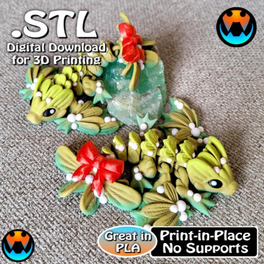 Mistletoe Tiny Wyvern and Dragon, Cinderwing3d, STL File for 3D ...