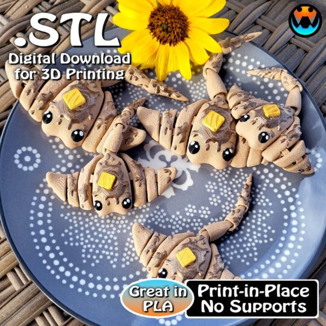 Flappy Jacks Tiny Stingray, Cinderwing3d, STL File for 3D Printing, STL ...