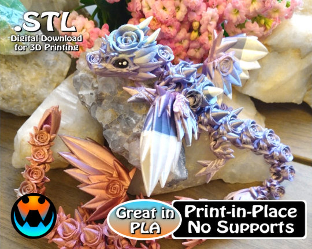 Baby Rosewing Dragon, Cinderwing3d, STL File for 3D Printing, STL Print ...