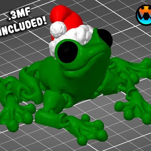 Festive Frogs STL Print Files, Articulating Flexi Wiggle Pet, Print in ...