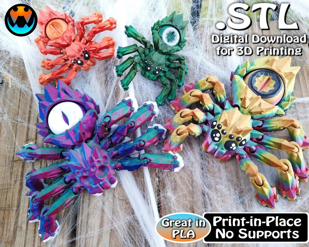 Fidget Spinner Spyder, Halloween Articulating, Wiggle, Pet, STL Files ...