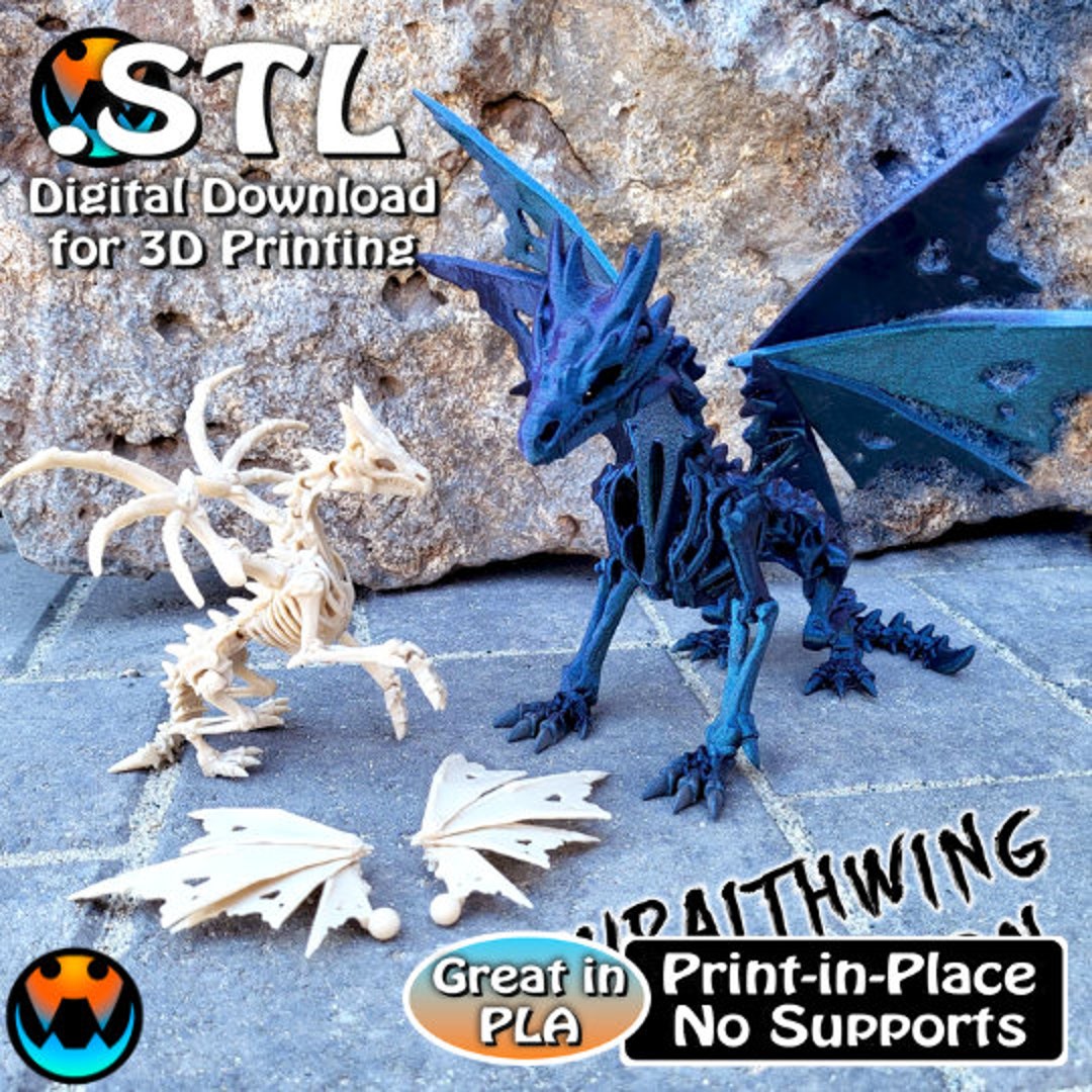 Wraithwing Dragon Cinderwing3d, STL File for 3D Printing,, STL Print ...