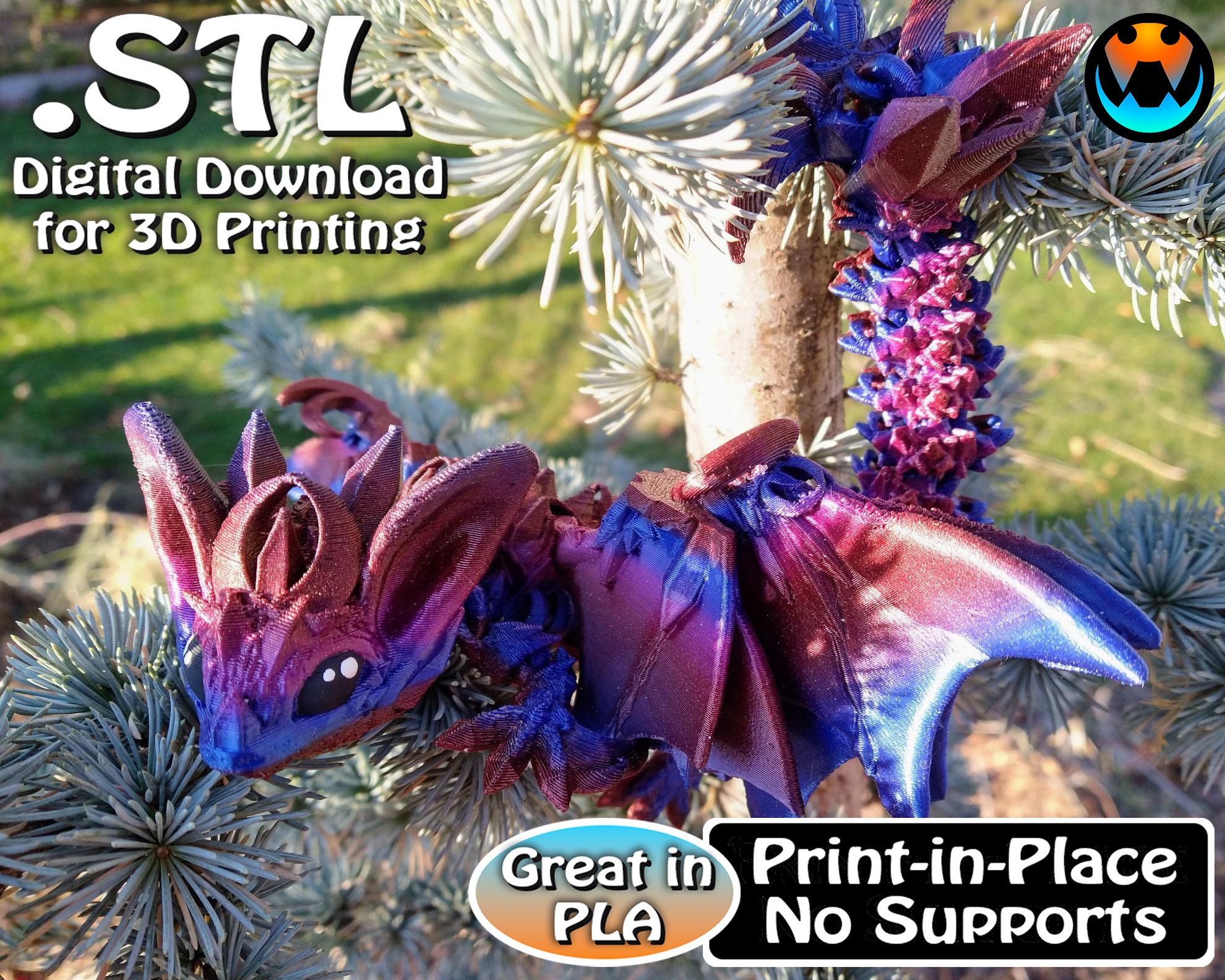 Nightwing Dragon: Cinderwing3d, STL File for 3D Printing, Cute Fantasy ...