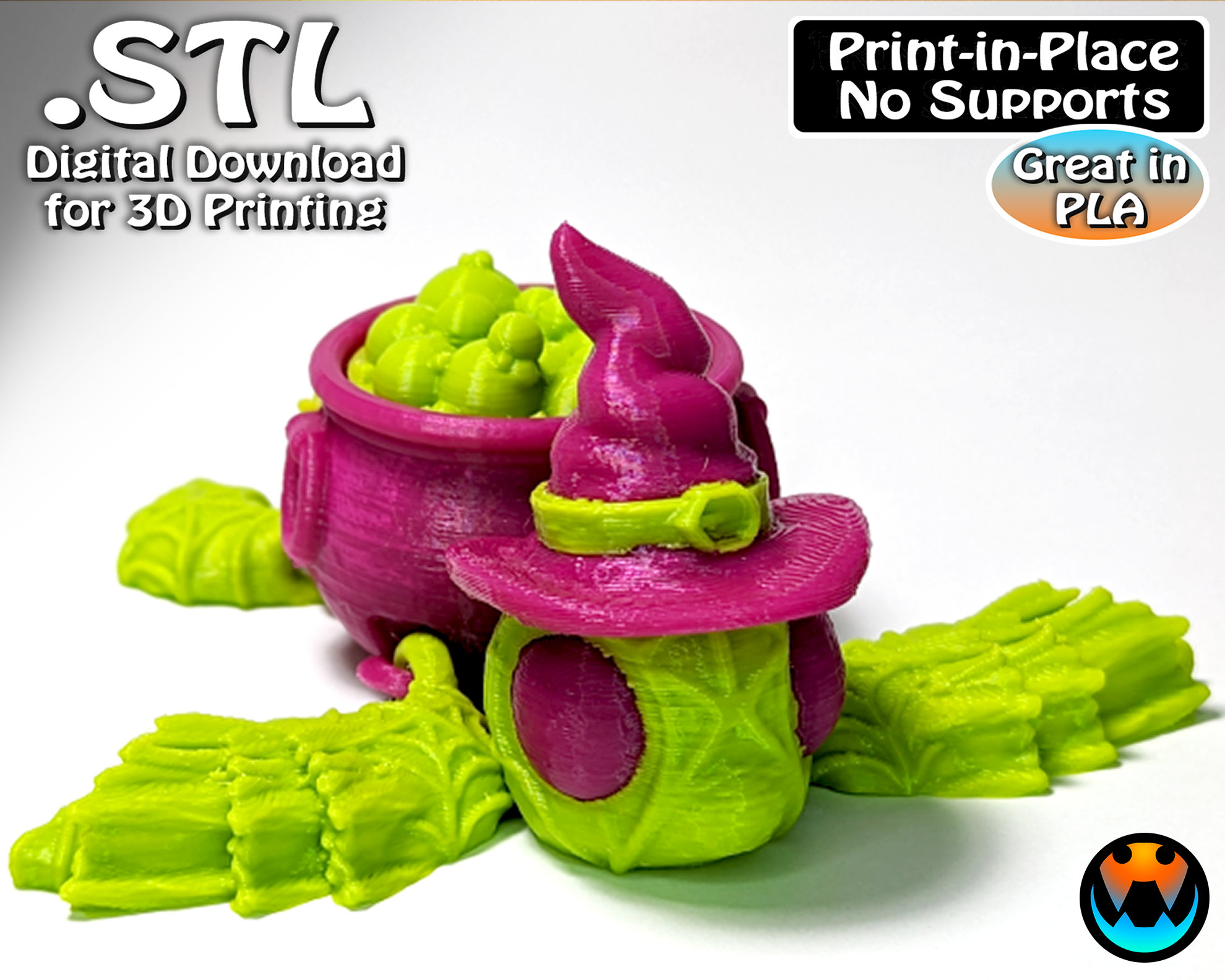 Witchurtle, Which Turtle STL Print Files, Articulating Flexi Wiggle Pet ...