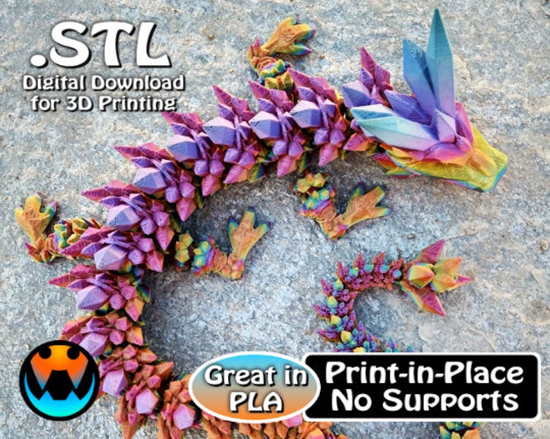 Crystal Dragon Cinderwing3d STL File for 3D Printing STL - Etsy Canada