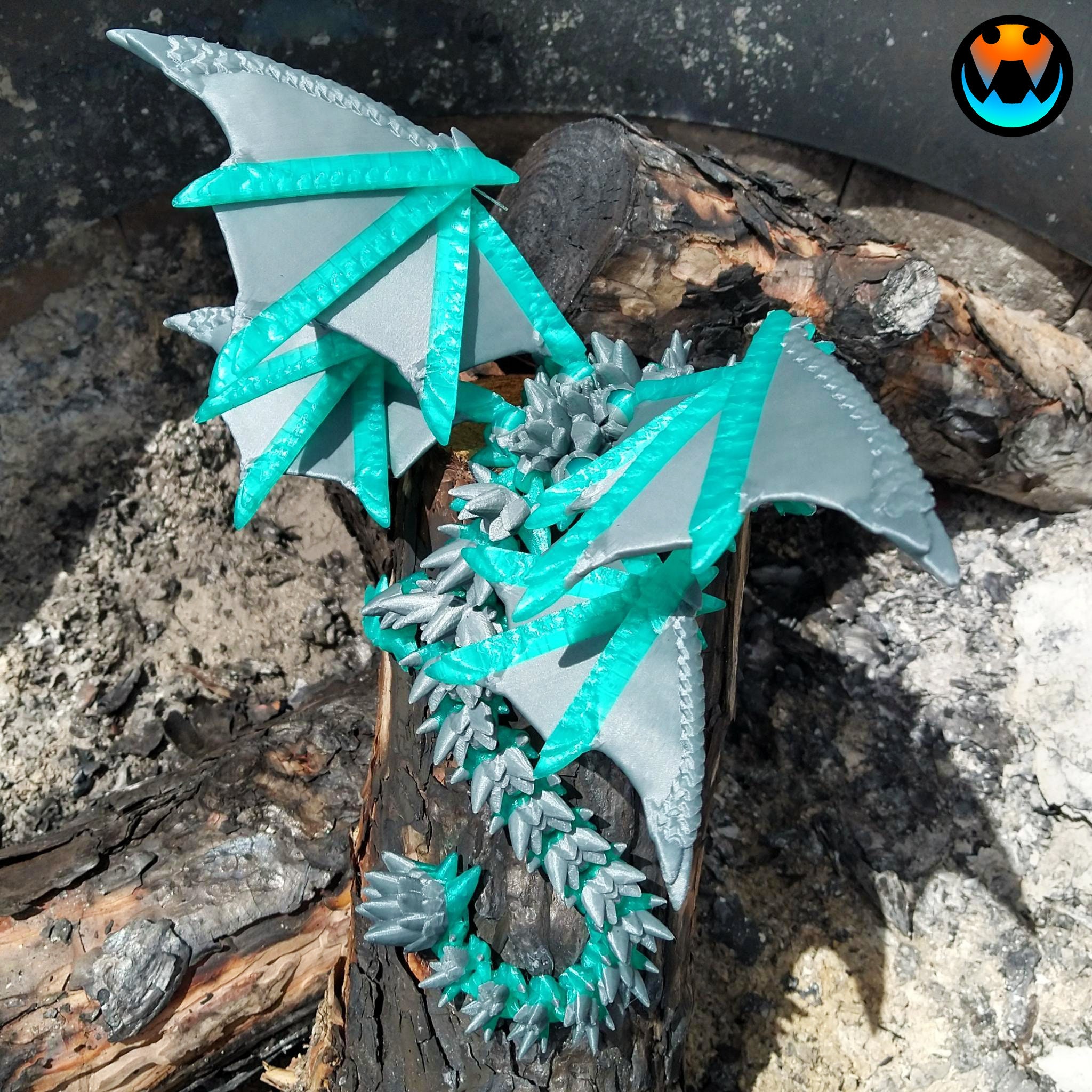 Armored Spike Dragon, Powerful Four Winged Dragon, Flexible, Print in ...