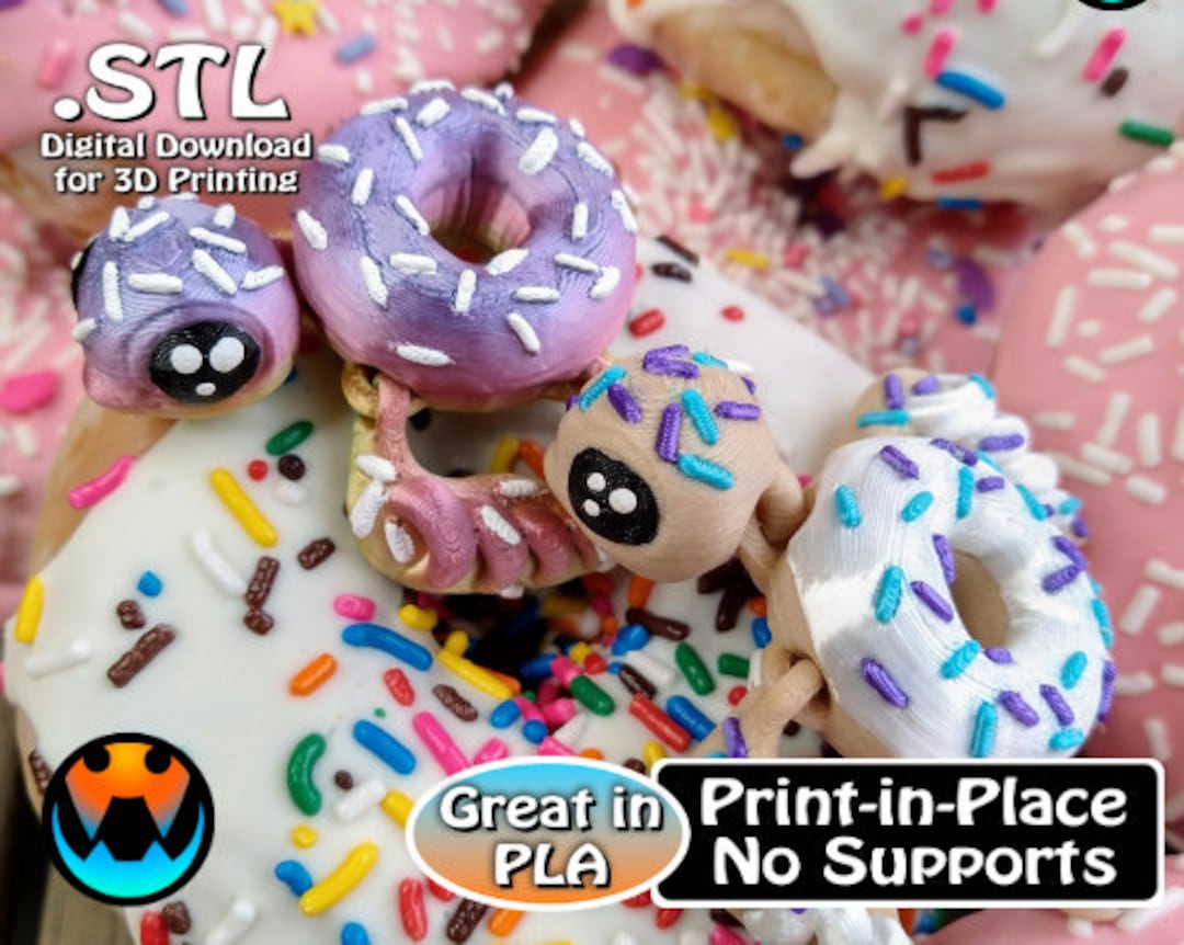 Donurtle, Donut Turtle, STL Print Files, Articulating Flexi Wiggle Pet ...