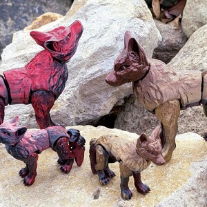 Cinder Wolf STL Print Files, Articulating Flexi Wiggle Pet, Print in ...