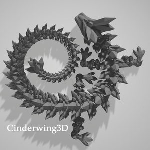 Crystal Dragon Cinderwing3d, STL File for 3D Printing,, STL Print Files ...