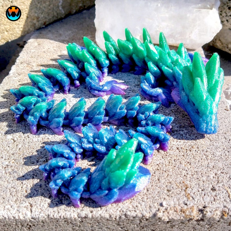 Gemstone Dragon STL Print Files, Articulating Flexi Wiggle Pet, Print ...