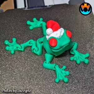 Festive Frogs STL Print Files, Articulating Flexi Wiggle Pet, Print in ...