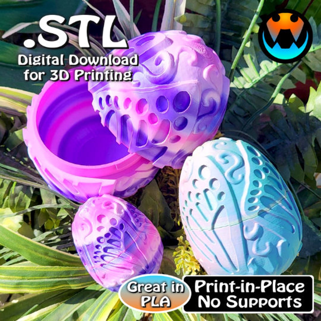 Butterfly Egg STL Print Files, Print in Place, Easter Egg, Mystery Egg ...