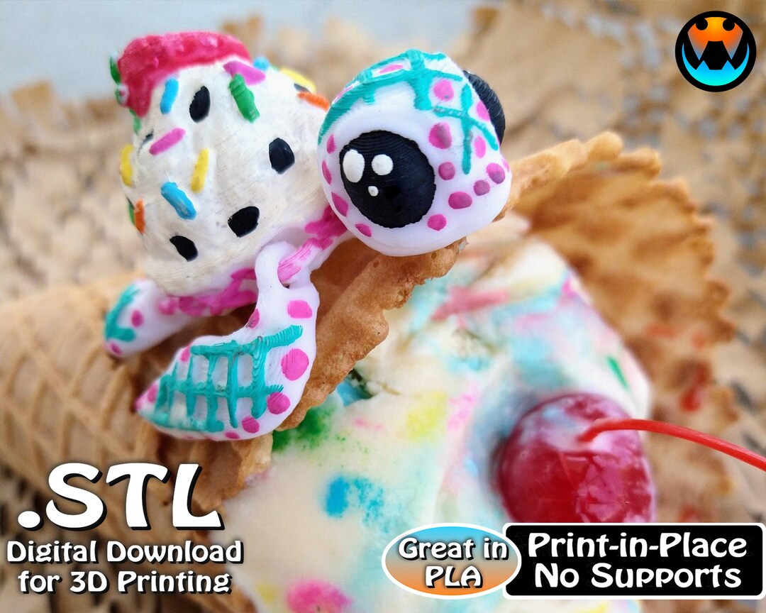 Dessurtle, Dessert Turtle, STL Print Files, Articulating Flexi Wiggle ...