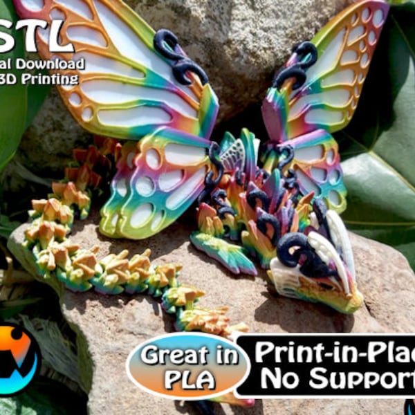 Butterfly Dragon Stl Print File - Etsy