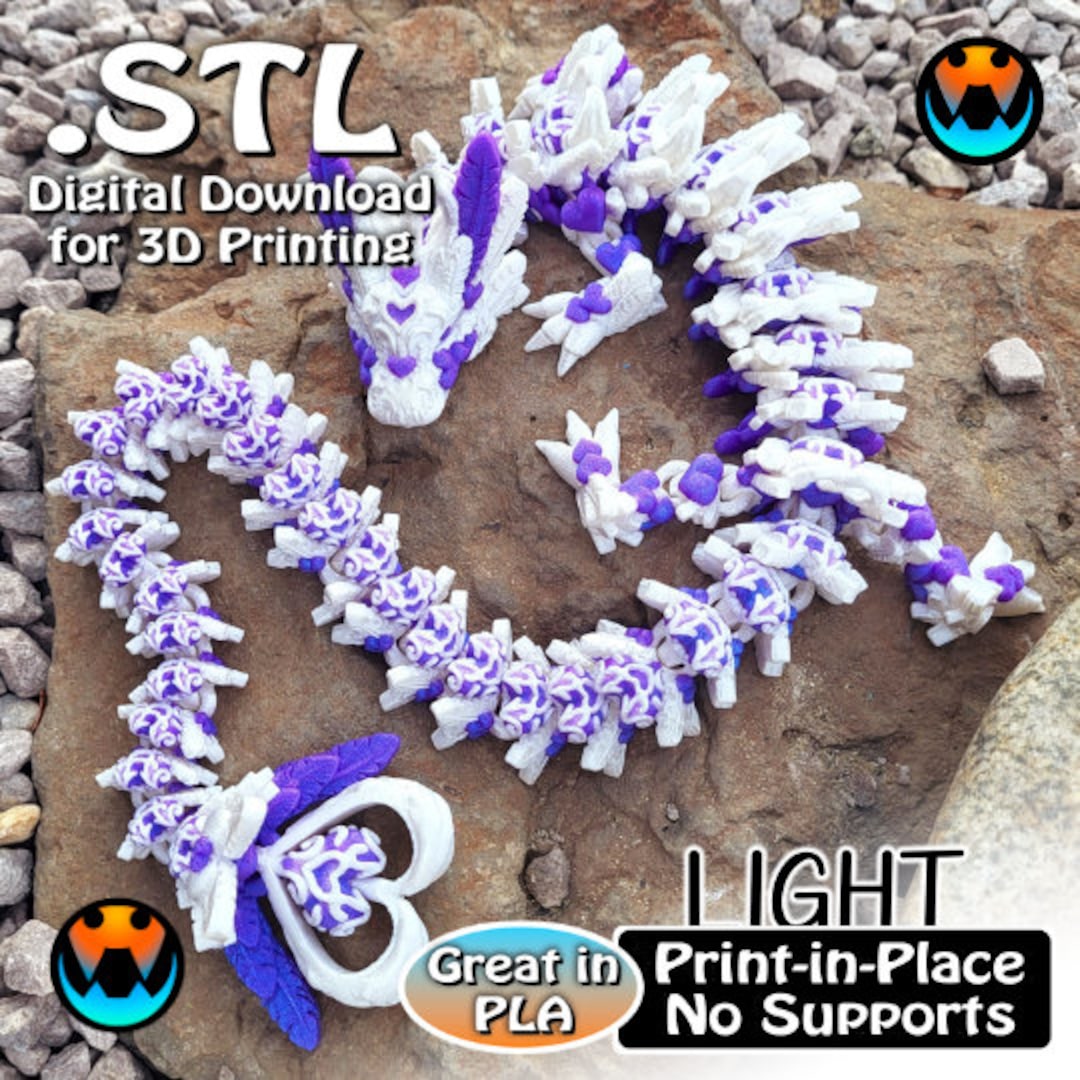 Light Heart Dragon, Cinderwing3d, STL File for 3D Printing, STL Print ...