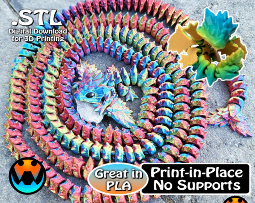 Tiny Crystal Dragon, Cinderwing3d, STL File for 3D Printing, STL Print ...