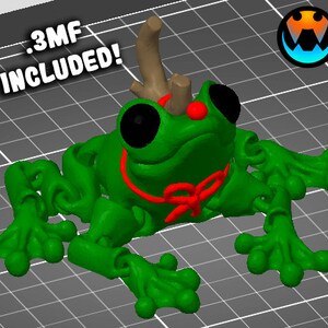 Festive Frogs STL Print Files, Articulating Flexi Wiggle Pet, Print in ...
