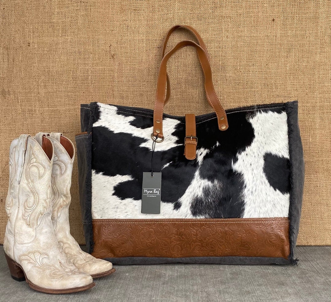 Large Weekender Tote Bag Vacation Bag Southwest Cowhide - Etsy