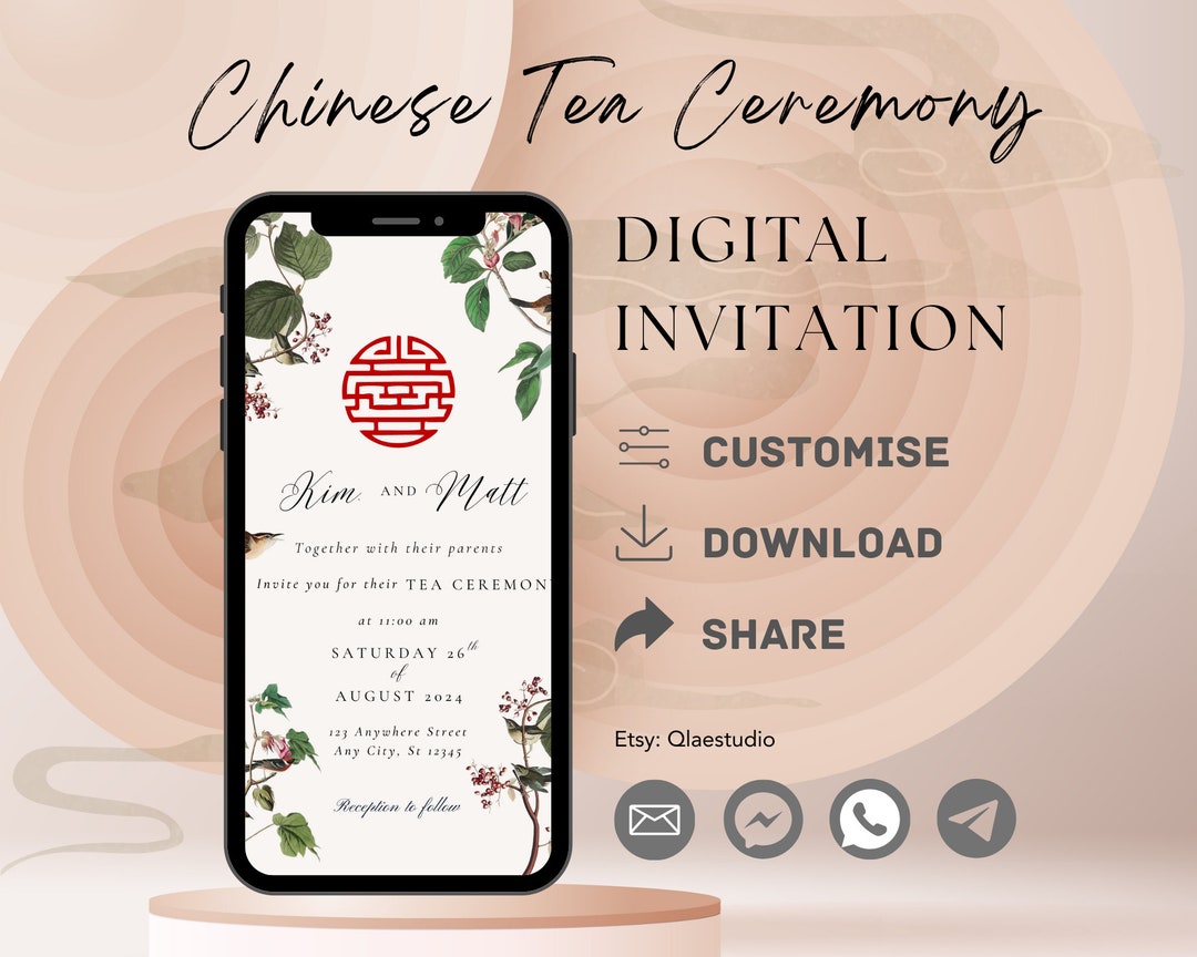 Chinese Tea Ceremony Wedding Invitation | Digital Wedding Invite ...
