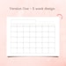 8.5 X 11 Inch Blank Calendar Page Template, INSTANT DOWNLOAD, Includes ...