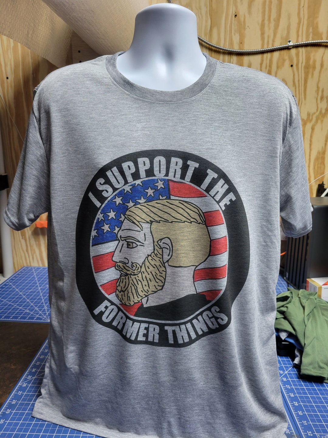 I Support the Former Things Yes Chad Meme Political 100% Polyester With ...