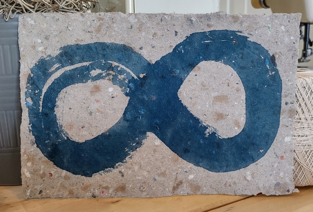 Infinity Symbol | Original Cyanotype | Handmade Recycled Paper - Etsy