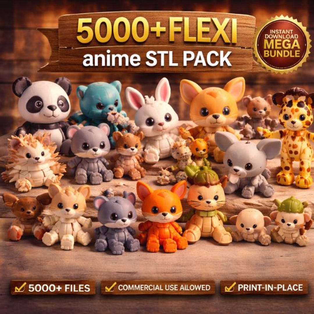 5000+ Flexi Anime STL Bundle, Cute Articulated 3D Print Files, STL ...